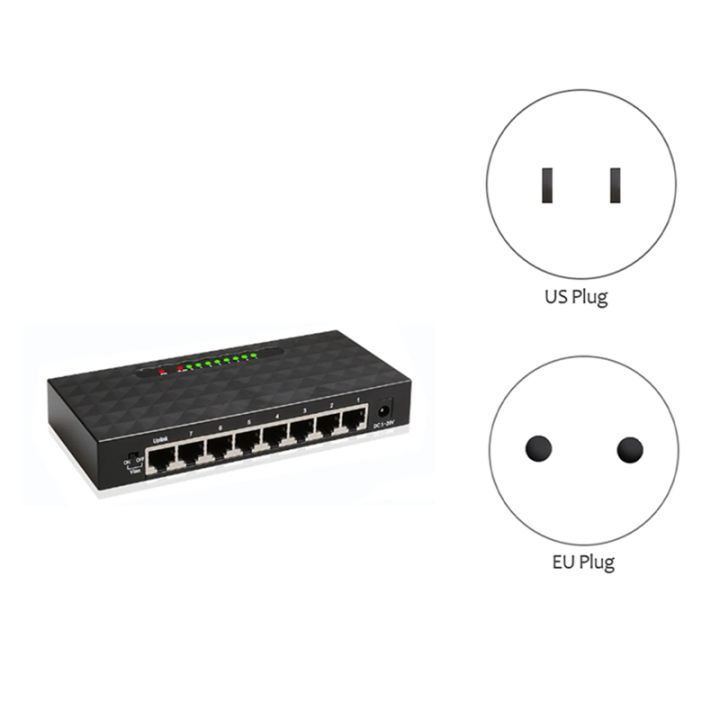 8Port Gigabit Switch Ethernet Smart Switcher High Performance 1000Mbps ...