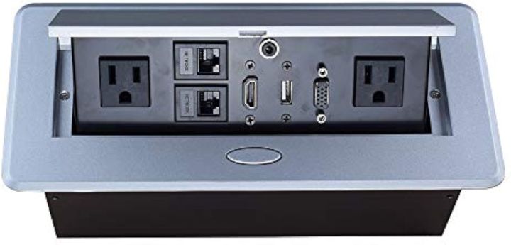 Universal Socket Table Pop Up Power Strip Date Hub Connection Box With Outlet Network Hdmi For