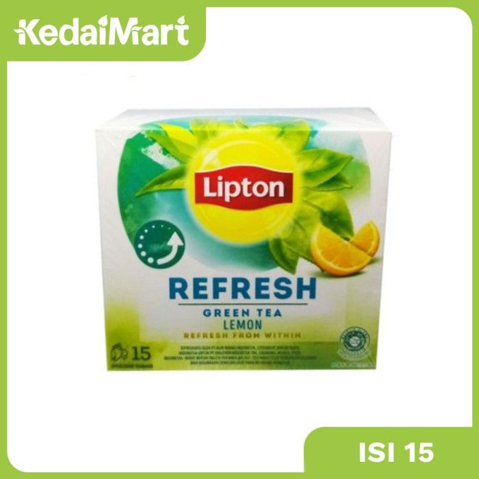 Lipton Refresh Green Tea Lemon Isi 15 | Lazada Indonesia
