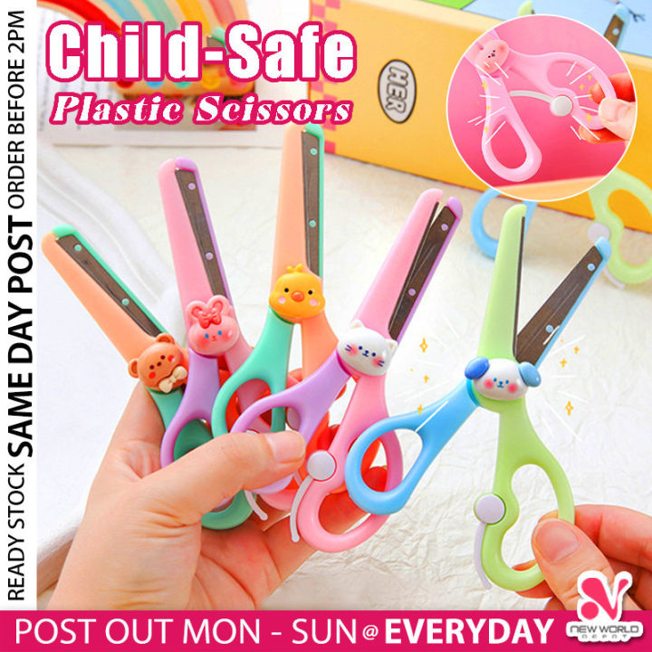 𝗕𝗟𝗨𝗡𝗧 𝗛𝗘𝗔𝗗 》 Cartoon Cute Mini Portable Preschool Scissors Kids Multi ...