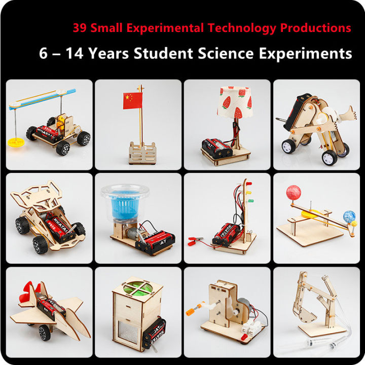 19/set Kid Wooden Diy Science Experiment Kits Assembly Model Stem ...