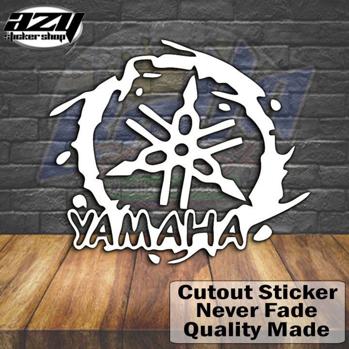 YAMAHA LOGO Vinyl Cutout Sticker (For Motorcycle, Car, Laptop and More ...