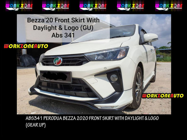 ABS341 Perodua Bezza 2020 ABS Front Skirt With Daylight & Logo (Gear Up ...
