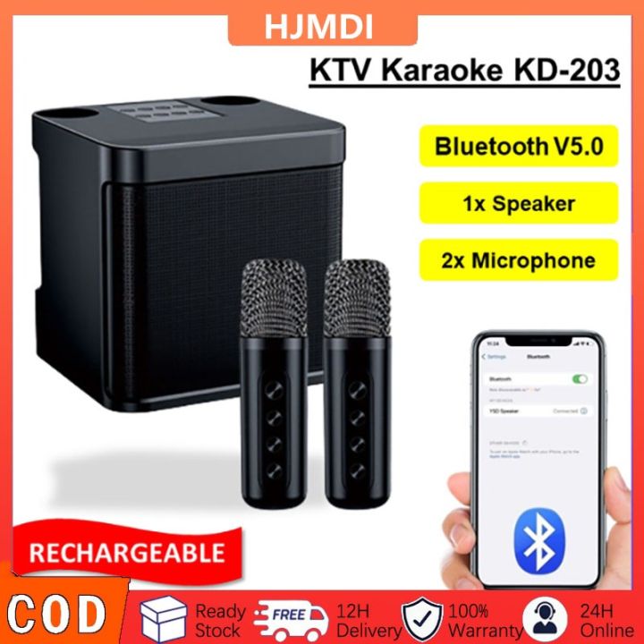 Portable Karaoke Speaker Set with Wireless Mic Bluetooth 5.0 Home KTV ...