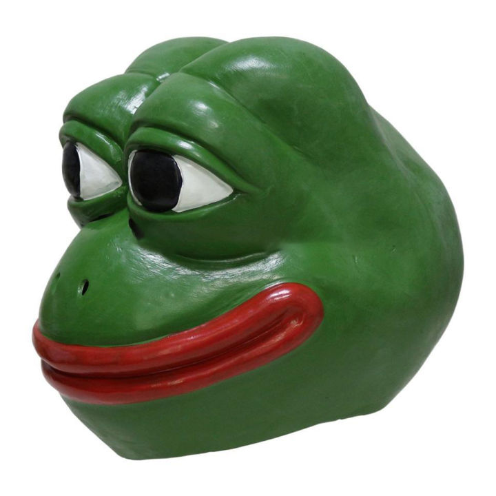Realistic Rubber Animal Pepe Frog Latex Mask Comic Frog Troll Face Meme ...