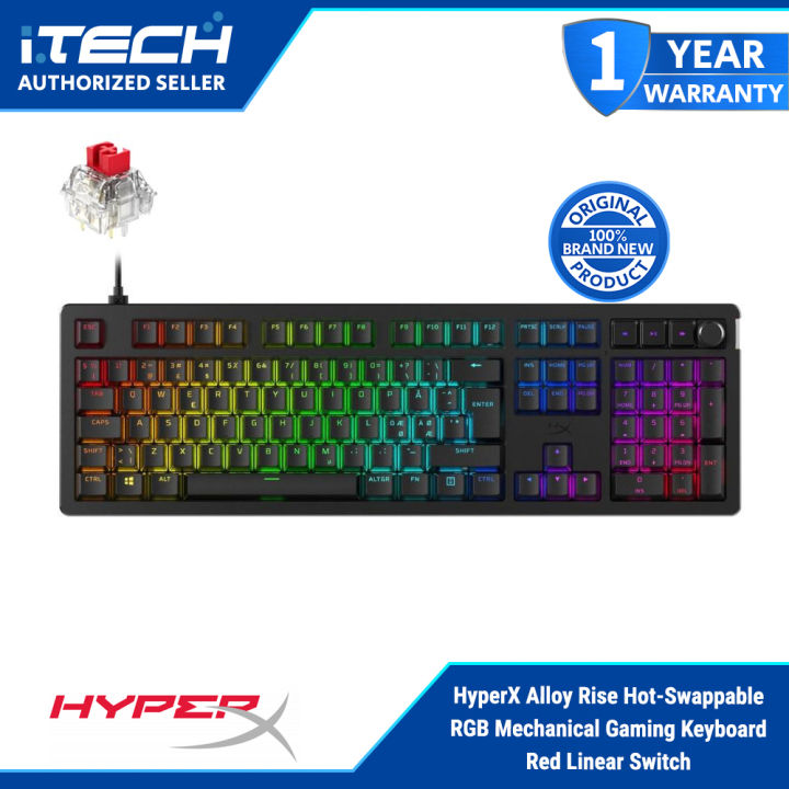 HyperX Alloy Rise Hot-Swappable RGB Mechanical Gaming Keyboard | Red ...