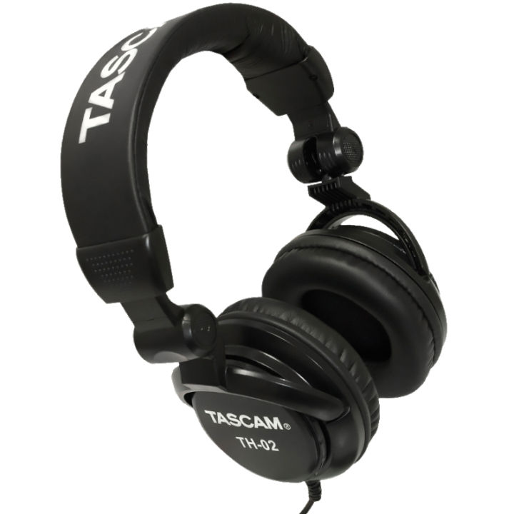 Tascam TH-02 closed back multi-use foldable studio headphone Black ...