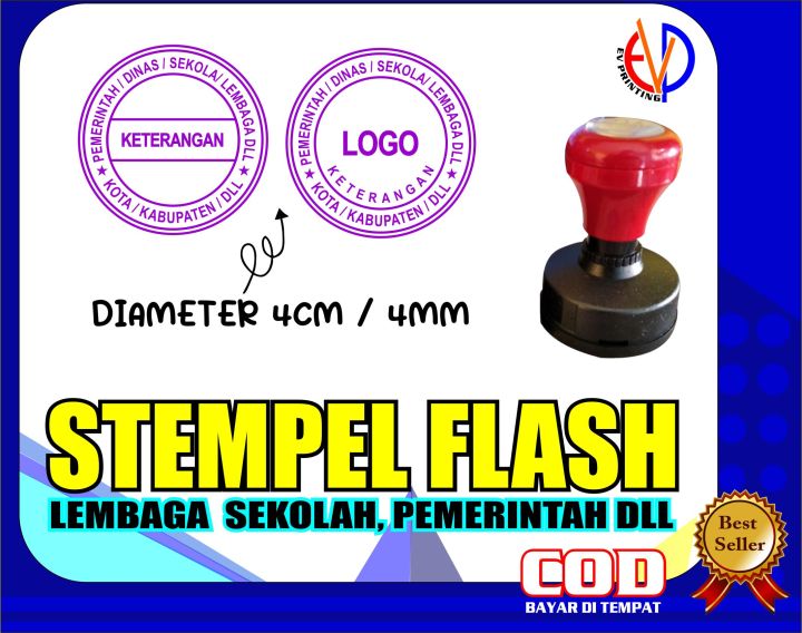 STEMPEL SEKOLAH STEMPEL LEMBAGA STEMPEL OTOMATIS STEMPEL FLASH UKURAN BULAT 4CM BULAT 4CM ...