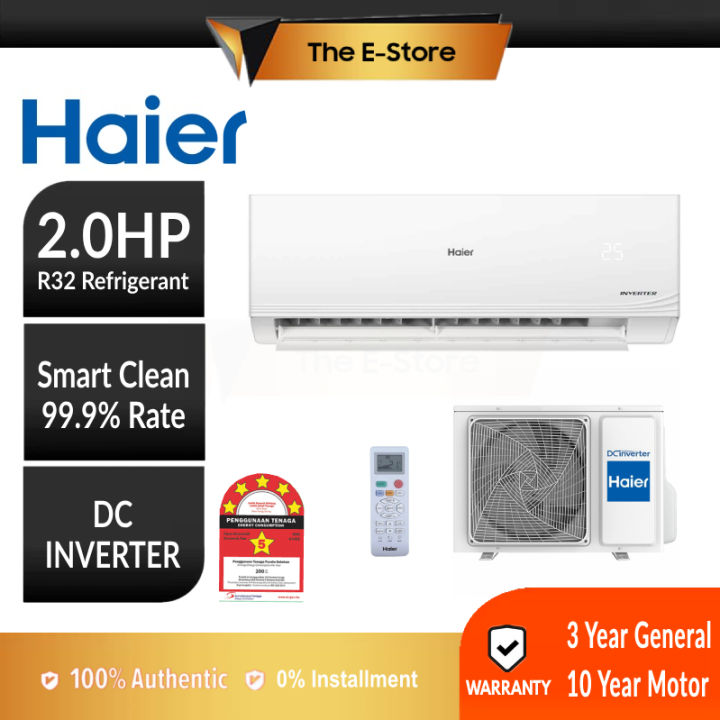 (New) Haier 2.0HP R32 DC INVERTER Air Conditioner | HSU-19VQB22 (AirCond Air Cond Penghawa ...