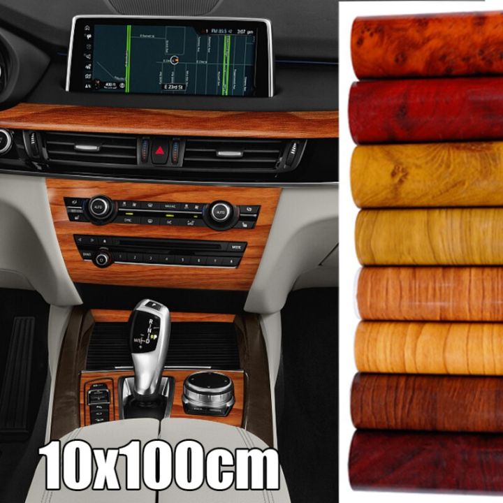 Car Bright Wood Pattern Film Body Interior Center Console Dashboard ...