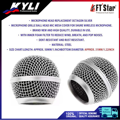 Universal Microphone Head Replacement Octagon silver | Lazada PH