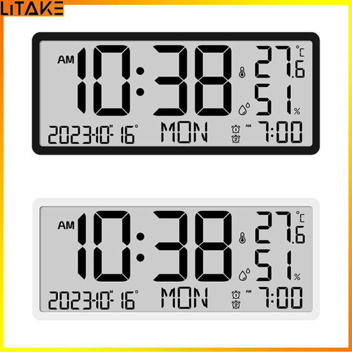 Litake Brightly LED Digital Wall Clock Accurate Real-time Temperature ...