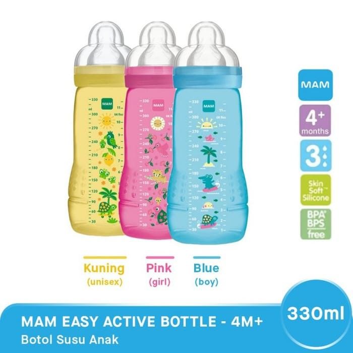 MAM Easy Active 270ml / 330ml Botol Susu Bayi 4m+ Transition Bottle Dot Feeding Nursing | Lazada ...