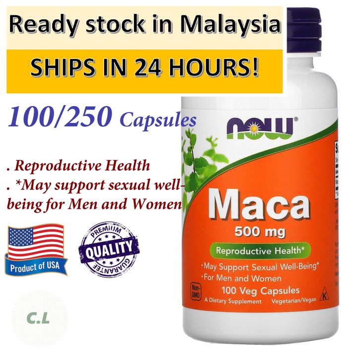 Maca, 500 mg, Now Foods, Men and Women Health, Reproductive Health ...