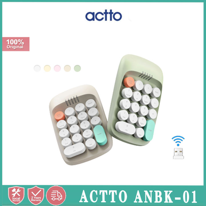 Actto Bluetooth 5.2 Wireless Retro Numeric Keypad Bluetooth+wireless 2 ...