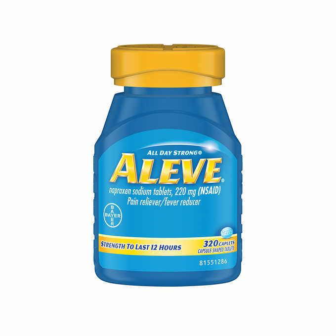 Aleve Naproxen Sodium 220 mg. Pain Reliever/Fever Reducer, 30, 60, 90 ...