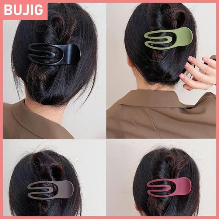 BUJIG กิ๊บติดผมรูปตัวยูแบบเกาหลีสำหรับผู้หญิงกิ๊บหนีบผมสีทึบแบบเรียบ ...