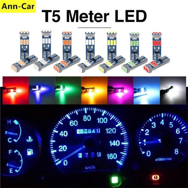【Ann-Car】1PC Meter Light Bulb 9LED T5/W3W 3014 12V Super Bright Car ...