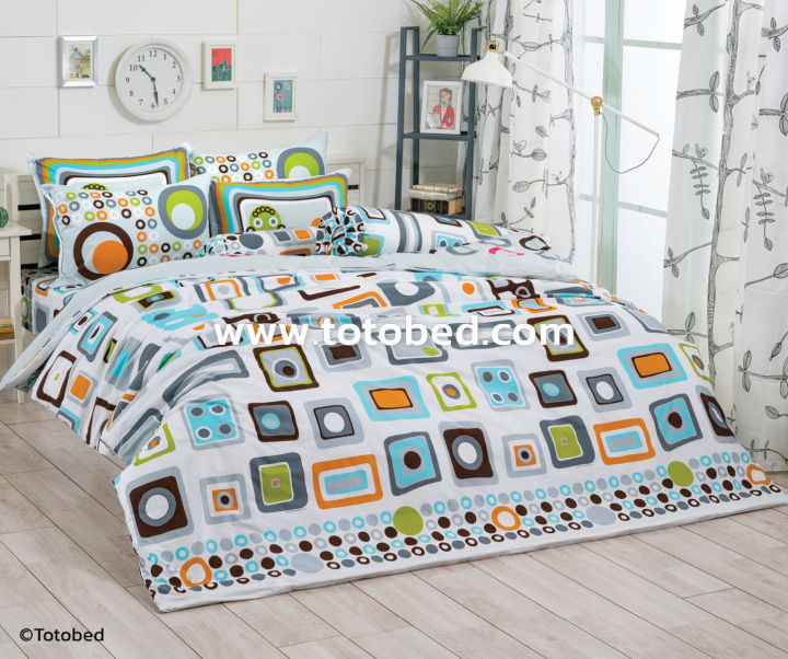 Toto โตโต้ ชุดผ้าปู+นวม (3.5/ 5/ 6ฟุต) ครบชุด รหัสสินค้า TT266 ลายวงกลม ...