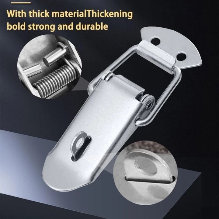 Stainless Steel Silver Latch Catch Clamp Clip Spring Lock Cabinet Boxes ...