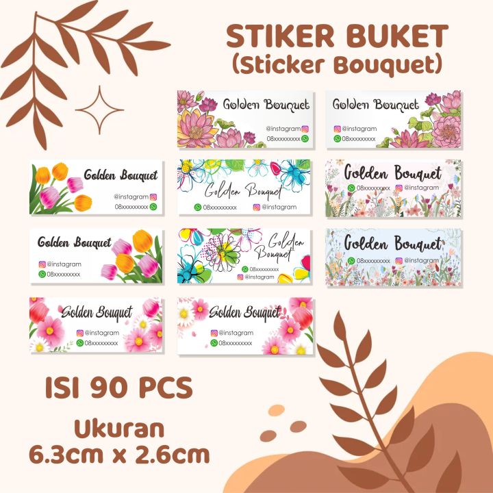 (ISI 90 PCS) Sticker Bouquet Flower / Stiker Buket Bunga Label Bisa ...