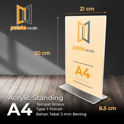 acrylic Stand QR Code / Akrilik Type A4 T akrilik Tent Tempat brosur ...