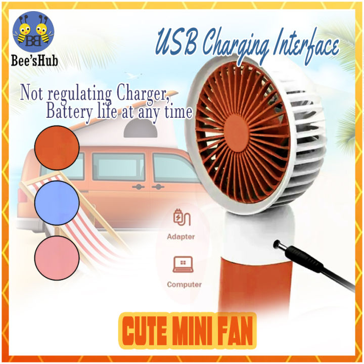 Cute Mini Fan Portable Handheld Stand Fan Rechargeable Desktop Mini ...