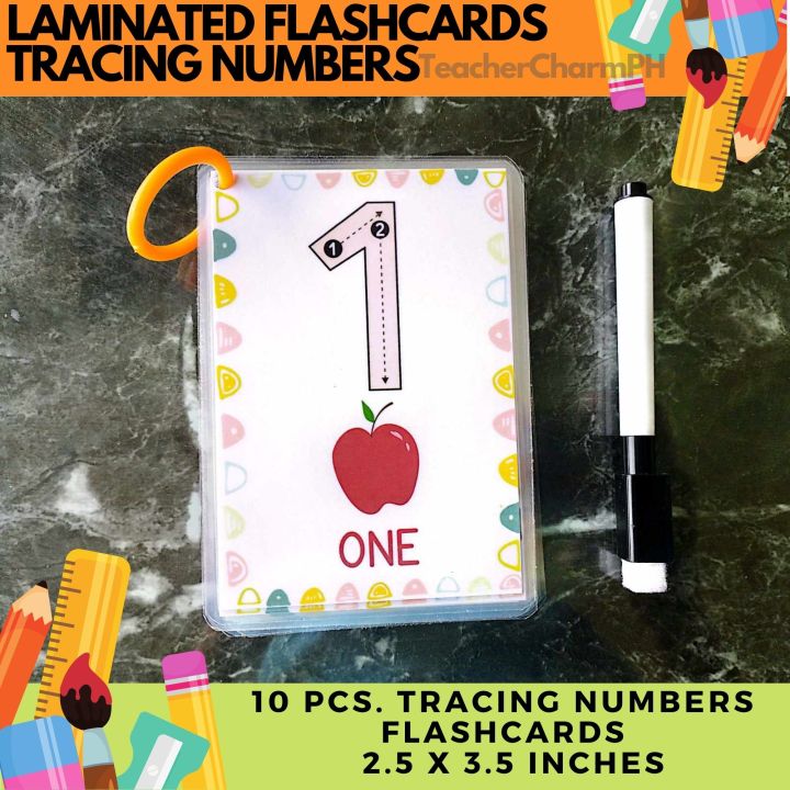 TRACING NUMBERS Laminated Flashcards with FREE MARKER | Lazada PH