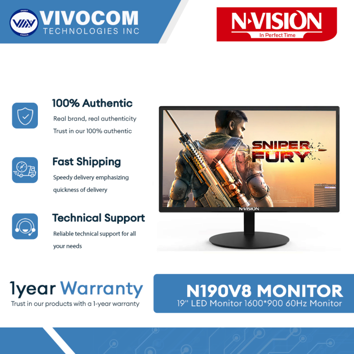 NVISION N190HD-V8 19" 60HZ, 1440 X 900 RESOLUTION, HDMI+VGA, 5MS ...
