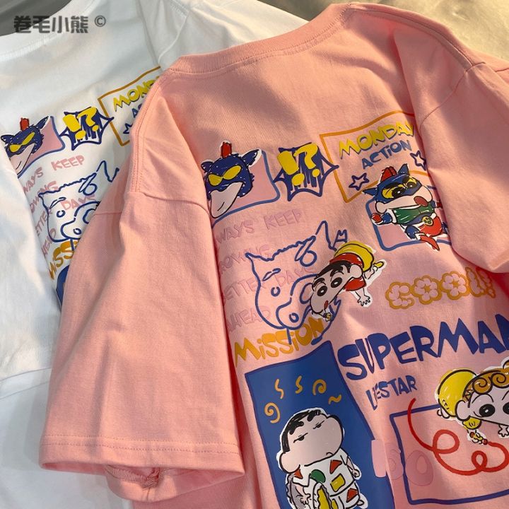 Japanese Cute Cartoon Crayon Shin-chan Oversized T-shirt Women's Short ...