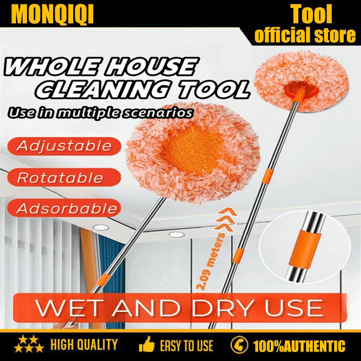 MONQIQI Floor Mop with Extendable Long Handle Car Cleaning Mop ...