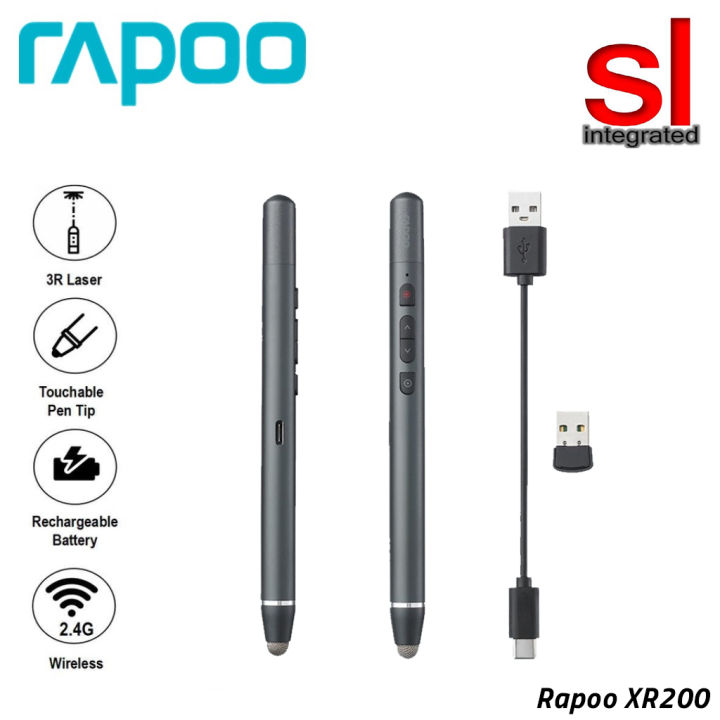 Rapoo XR200 Touchable Rechargeable 3R Laser Presenter Pen | Lazada