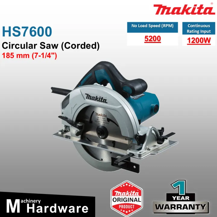 Makita HS7600 Corded Circular Saw 185 mm (7-1/4") | Lazada