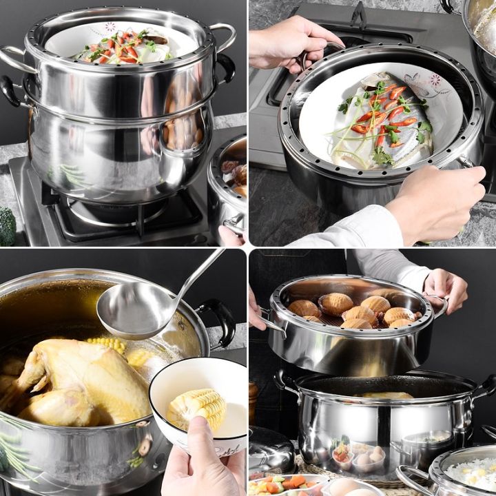 Thickening a layer of extra-large household steamer stainless steel 1 ...