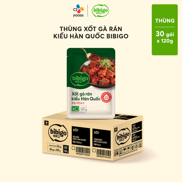 [Giảm 10%] Thùng 30 gói Xốt Gà Rán Hàn Quốc Bibigo 120g | Lazada.vn