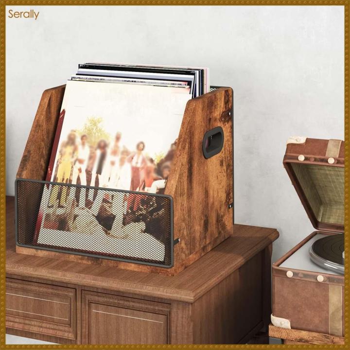 Serally LP Display Shelf Album Record Holder Table Iron Wood Minimalist ...
