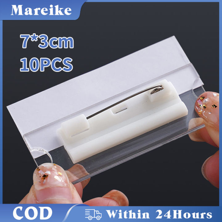 10Pcs Blank Insert Name Tag Badge Blanks Acrylic Name Plate Photo ...
