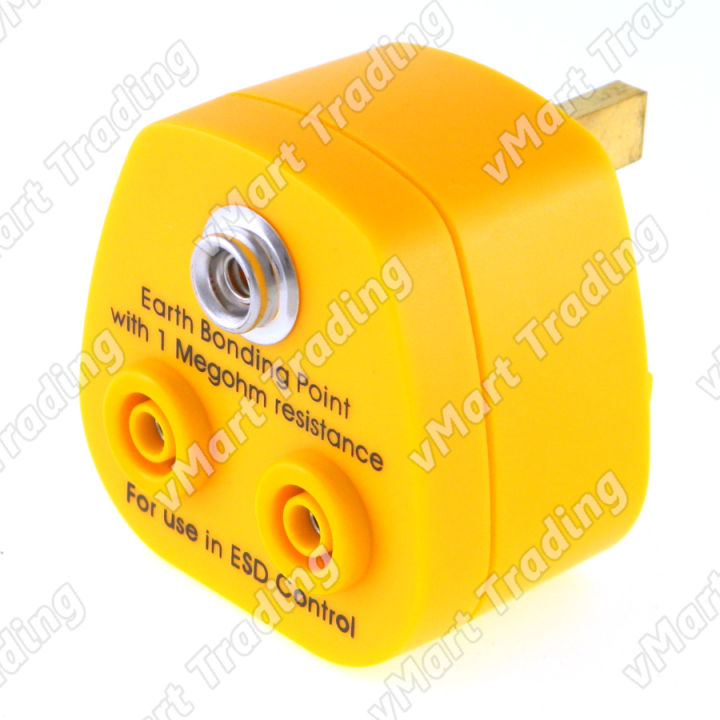ESD UK Grounding Bonding Earth Plug with 1x Stud, 2x Banana Sockets ...