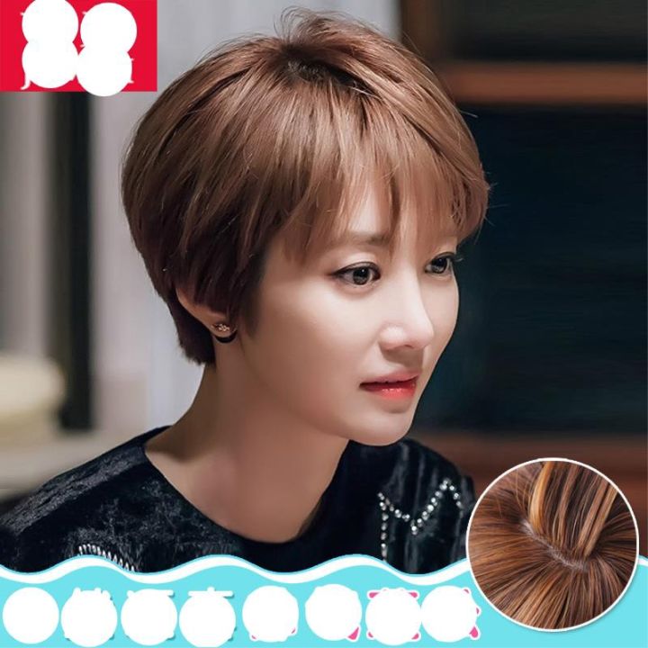 Ms. Short Full Wig Air Bangs Fluffy Realistic Wig Washable Wig for ...