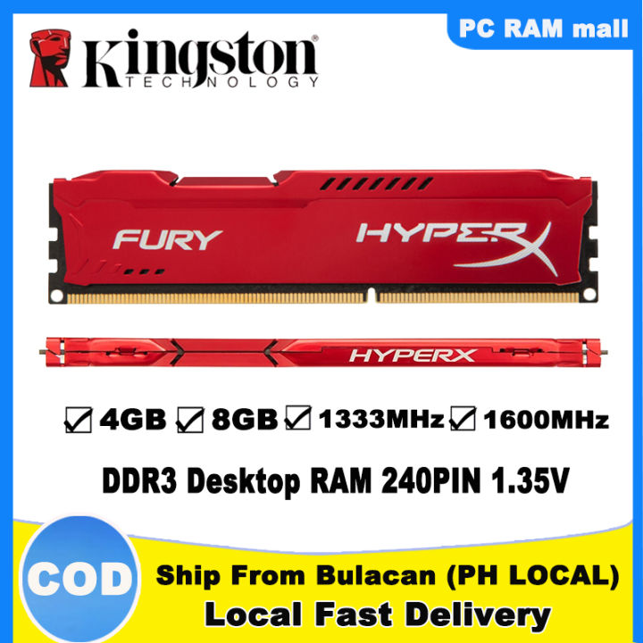【Local 24H ship】Kingston HyperX FURY 4GB 8GB DDR3 RAM 1333MHz 1600MHz Desktop Memory 240 Pins 1 ...