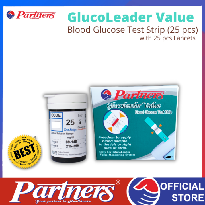 Partners GlucoLeader Value Blood Glucose Test Strip (25pcs) with ...