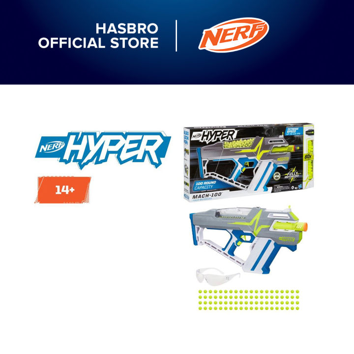 [NOT FOR SALE] Nerf Hyper Mach-100 Fully Motorized Blaster, 80 Nerf ...