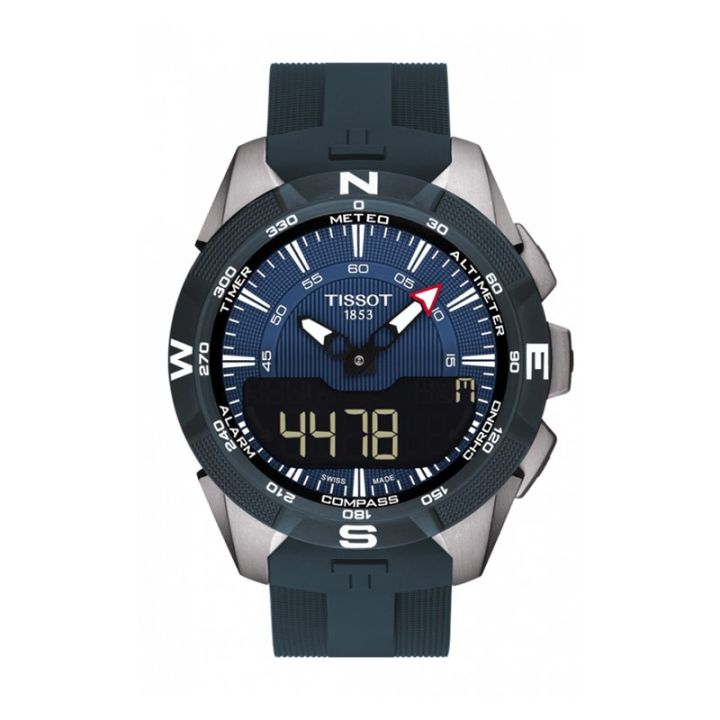 Jam Tangan Pria Tissot T110.420.47.041.00 T-Touch Expert Solar II Men Blue Dial Blue Rubber ...