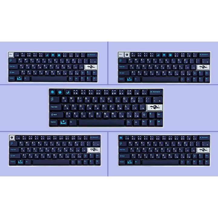 GMK Blue Moon keycaps, 129 Keys keycaps Cherry Profile DYE-SUB ...
