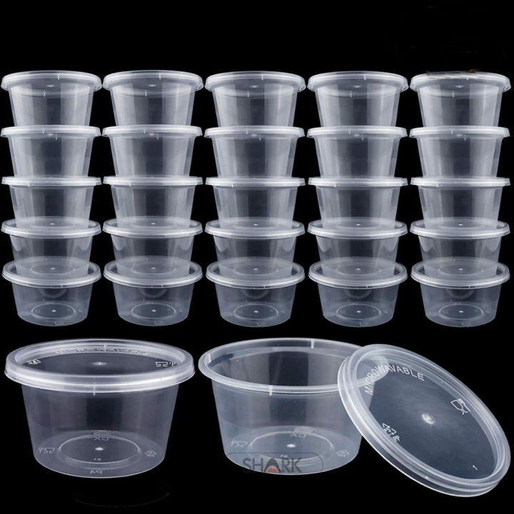 ±100pcs N2 N4 N8 PP Round Container with Flat Lid / Bekas Plastik Bulat ...
