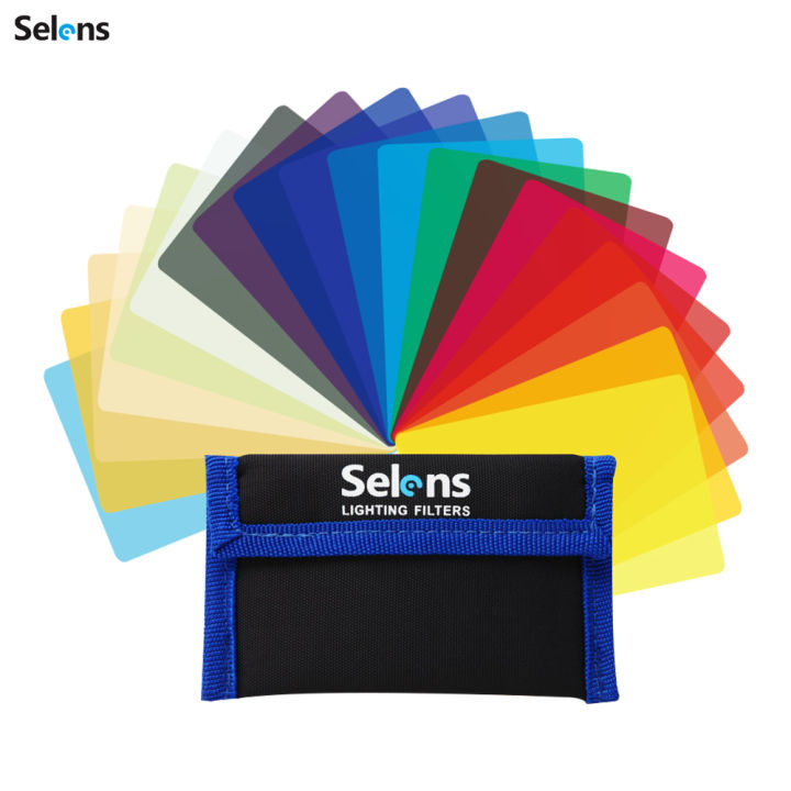 Selens 20 Pieces Gels Lighting Gel Filter Kit for LED Video Light ...
