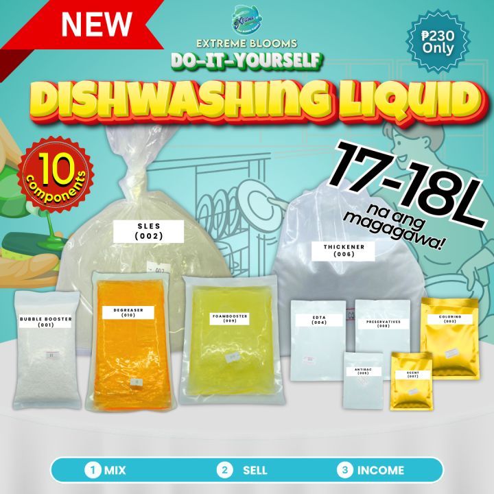 EXTREME BLOOMS 10 COMPONENTS Dishwashing Liquid Kit 17 to 18 Liters ...