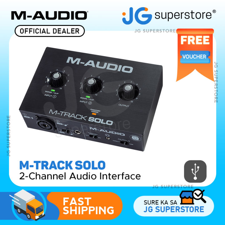 M-Audio M-Track Solo 2-Channel USB Audio Interface with Solo Combo ...