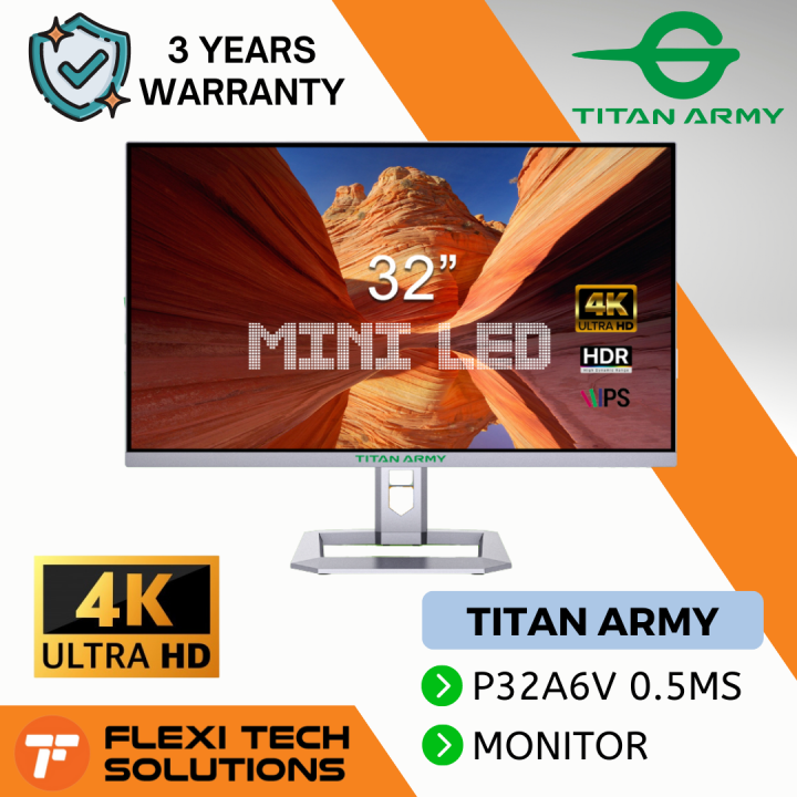 Flexi Tech TITAN ARMY 32 inch MiniLED UHD 4K 144Hz IPS 0.5ms HDR Gaming ...