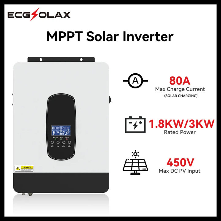ECGSOLAX Hybrid Solar Inverter 12V/24V 3KW 1.8KW Inverter Off Grid ...